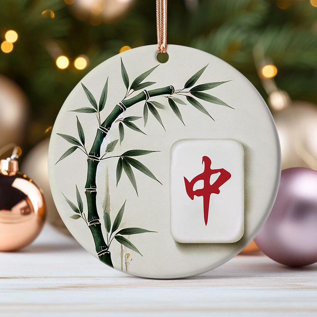 Mahjong Tile Ornament Gift for Mahjong Player Dragon Tile Lucky Bamboo ...