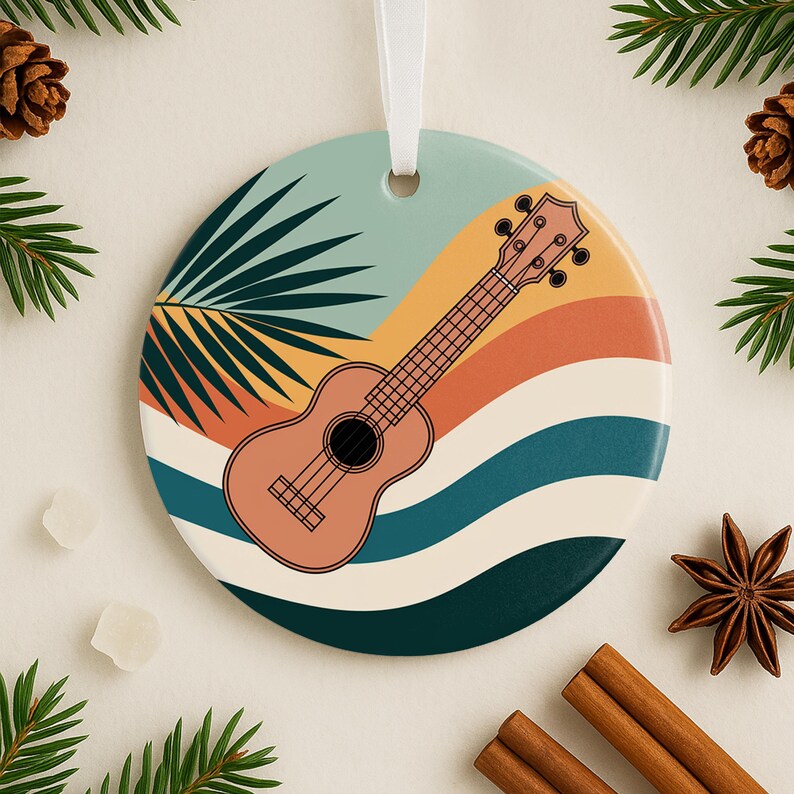 Hawaiian Ukulele Ornament Gift for Music Teacher Beach Wedding Couple ...