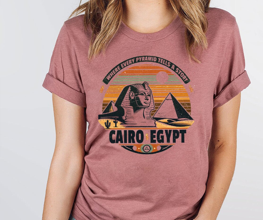 Cairo Egypt Shirt Egyptian Pyramids Tshirt for Sphinx Lovers Vintage ...