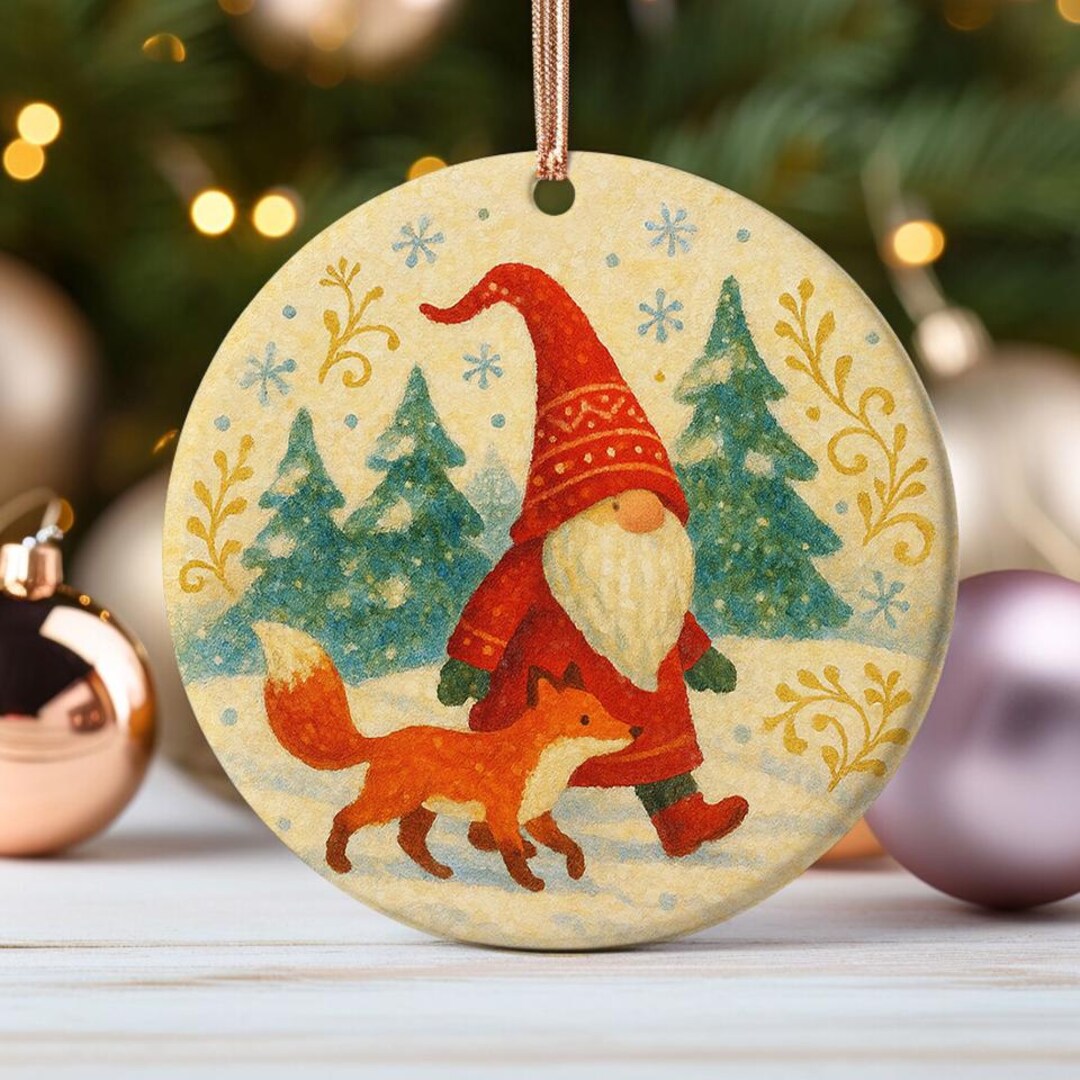 Nordic Gnome Christmas Ornament Gift for Scandinavian Decor Lovers With ...