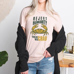 Reject Humanity Crab Shirt Funny Meme Tee Gift for Crab Lover Y2K ...