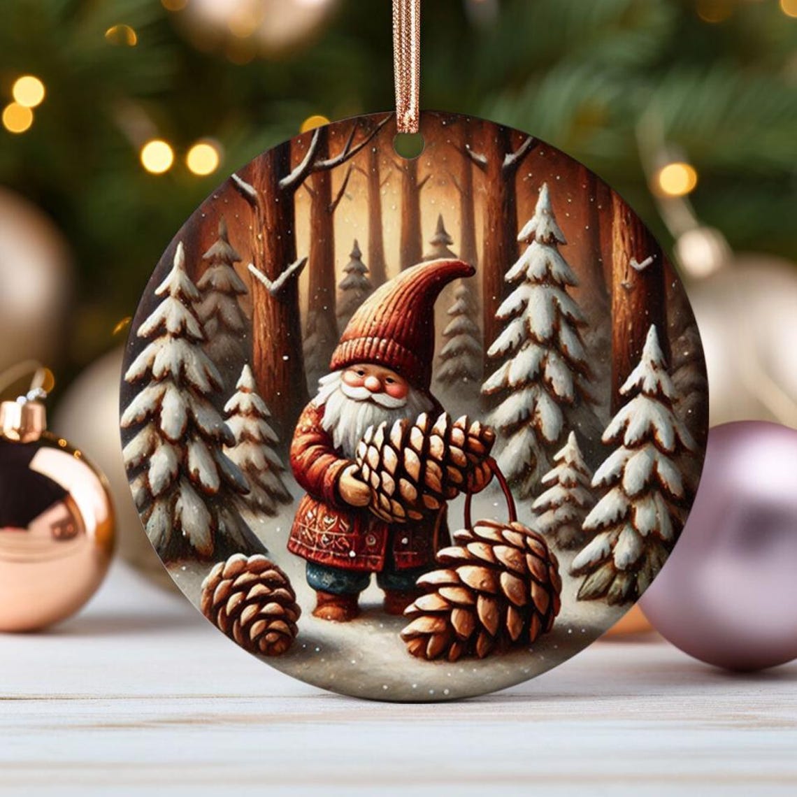 Mystic Woodland Gnome Ornament Realistic Forest Christmas Decor for ...