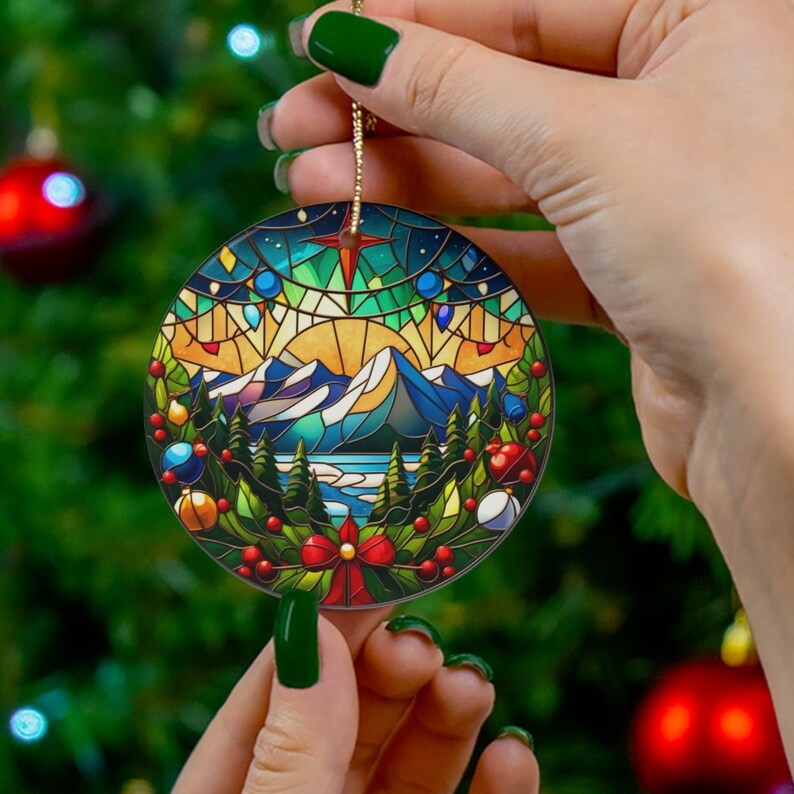 Stained Glass Looking Alaska Ornament Elegant Alaska Map Ornament ...