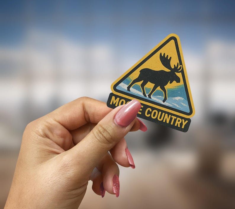 Alaska Moose Warning Sign Sticker Denali Highway Wildlife Decal Funny ...