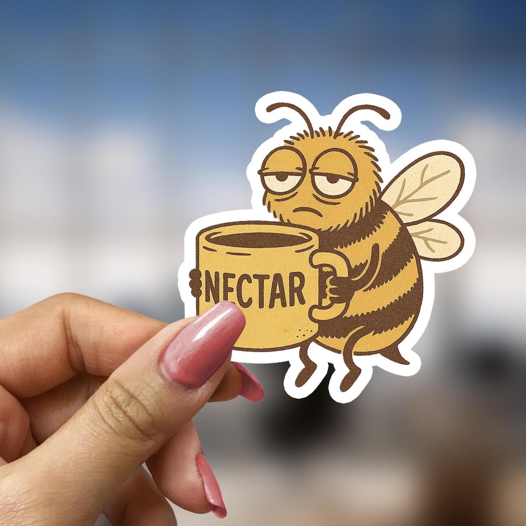 Bee Drinking Nectar Sticker Gift for Beekeeper Honey Bee Lover Cute ...