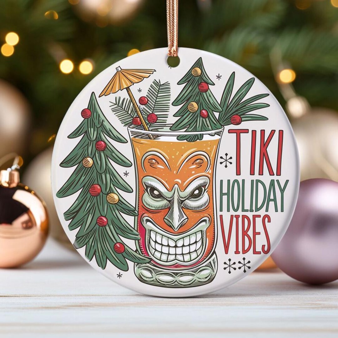 Funny Tiki Alcohol Ornament Tropical Rum and Cocktail Decor for Tiki ...
