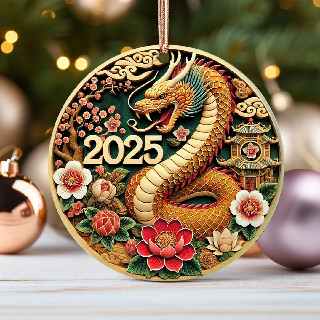 Christmas Ornament 2025 Year of the Snake 2025 Ornament Asian Home ...