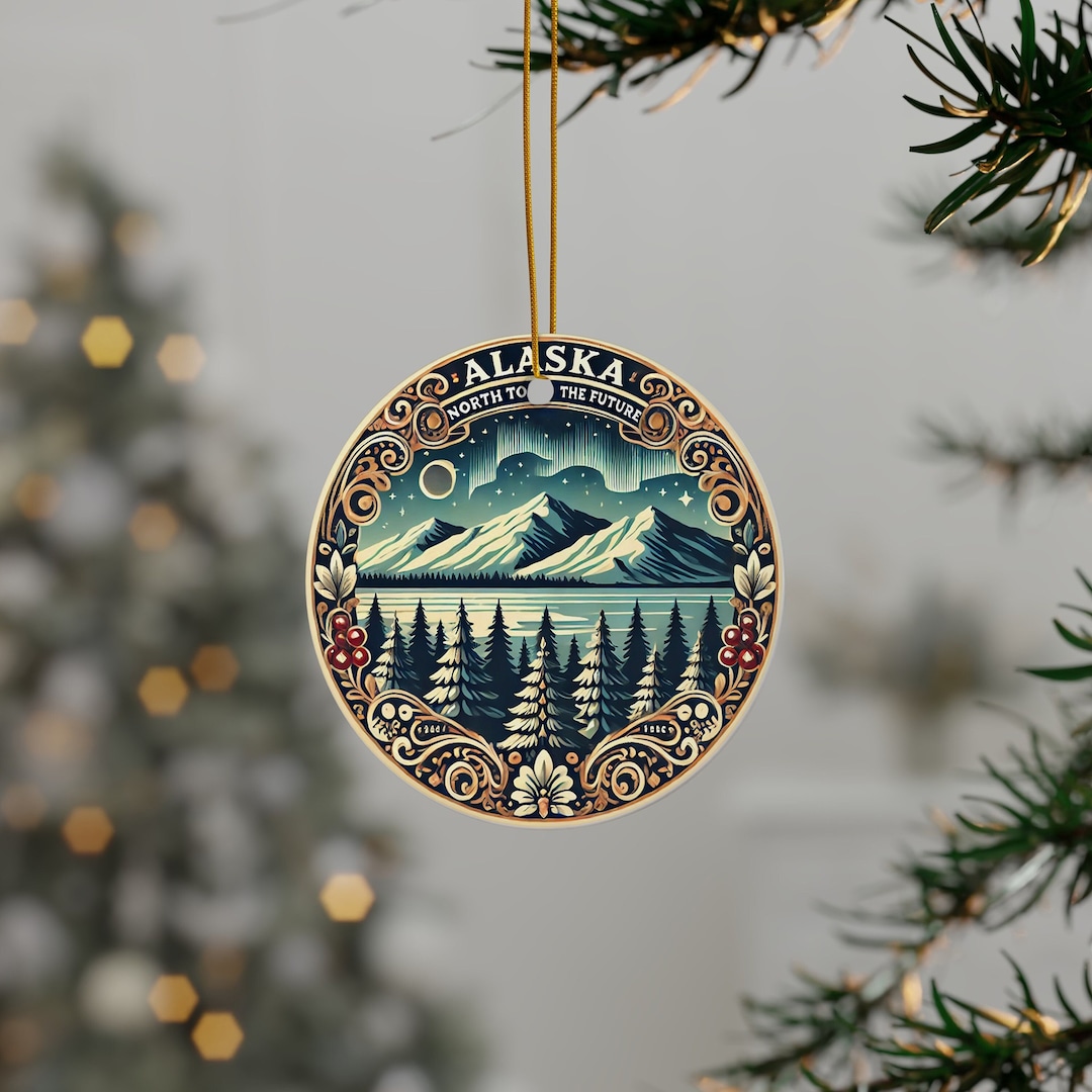 Alaska Ornament, Alaska Map, Grandkids Ornament, Map Ornament, America ...