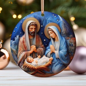 Elegant Christmas Ornament Baby Jesus Spiritual Decor Mother Mary Xmas ...