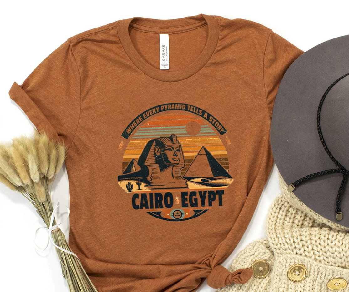 Cairo Egypt Shirt Egyptian Pyramids Tshirt for Sphinx Lovers Vintage ...