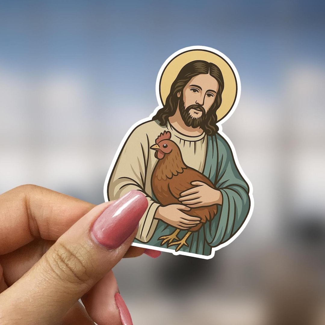 Funny Jesus Chicken Sticker Gift for Christian Homesteader Chicken Mom ...