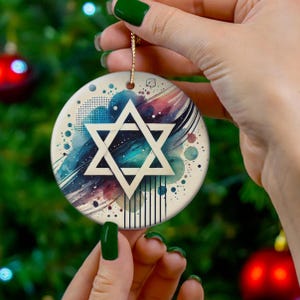 Star of David Holiday Ornament Elegant Jewish Symbol Christmas Tree ...