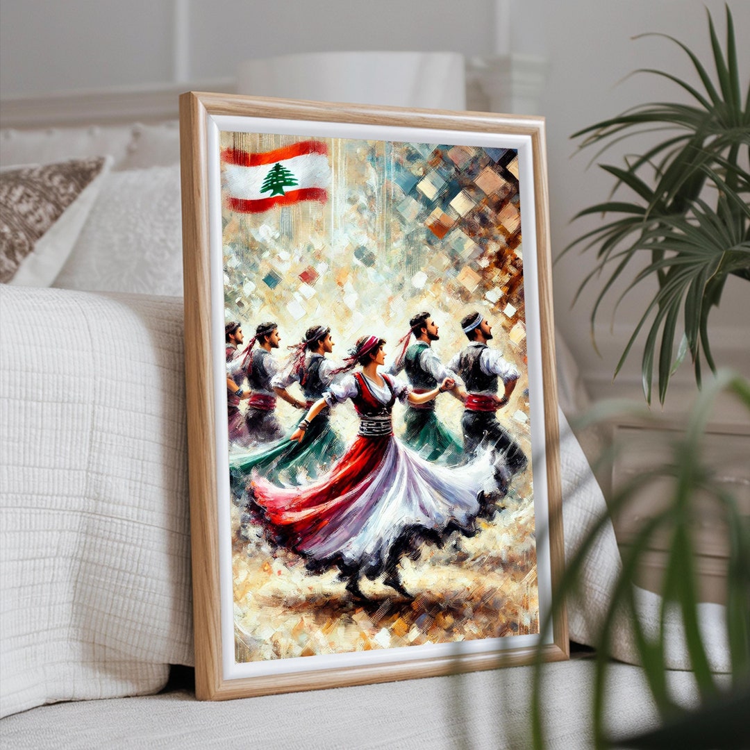 Energy of Dabke Dance Poster Lebanese Cultural Art Gift Matte Vertical ...