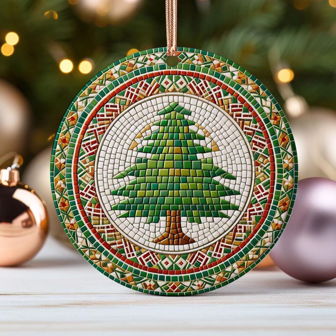 Lebanon Ornament With Embroidery Inspired Patterns Cedar Tree Souvenir ...