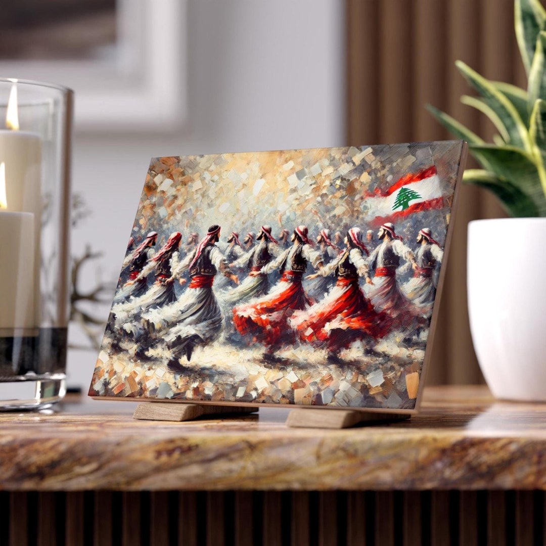 Energy of Dabke Dance Ceramic Tile Lebanese Cultural Art Gift for Dance ...