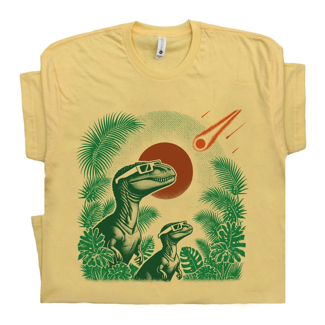 Funny Dinosaur Watching Meteor Shirt Nature Inspired Gifts for ...