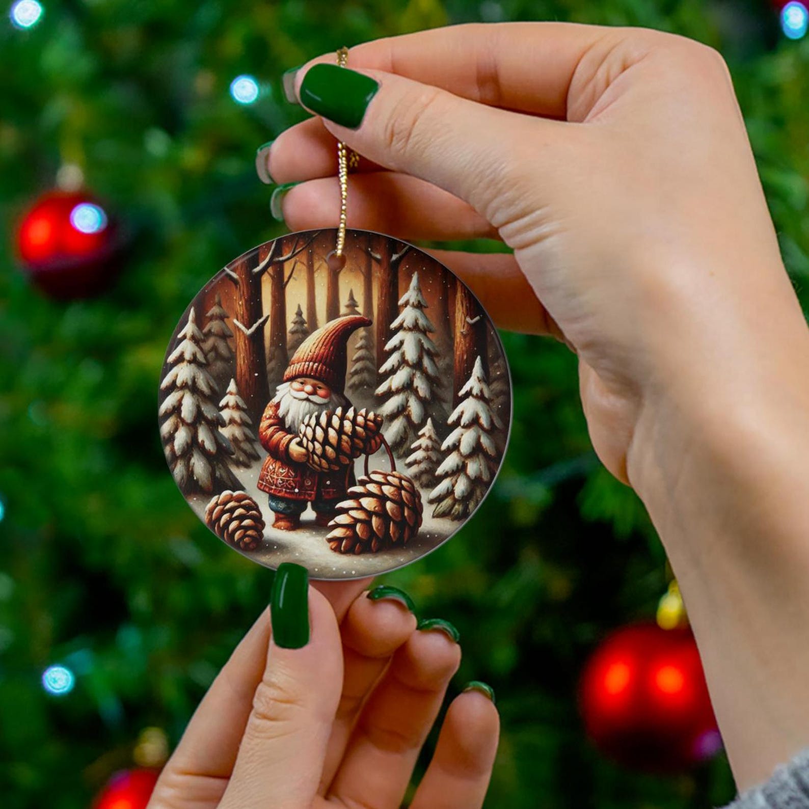 Mystic Woodland Gnome Ornament Realistic Forest Christmas Decor for ...