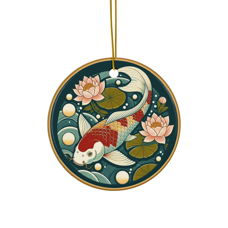 Ukiyo-e Koi Fish Ornament Japanese Art Decor Gift for Fish and Art ...
