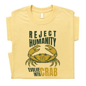 Reject Humanity Crab Shirt Funny Meme Tee Gift for Crab Lover Y2K ...