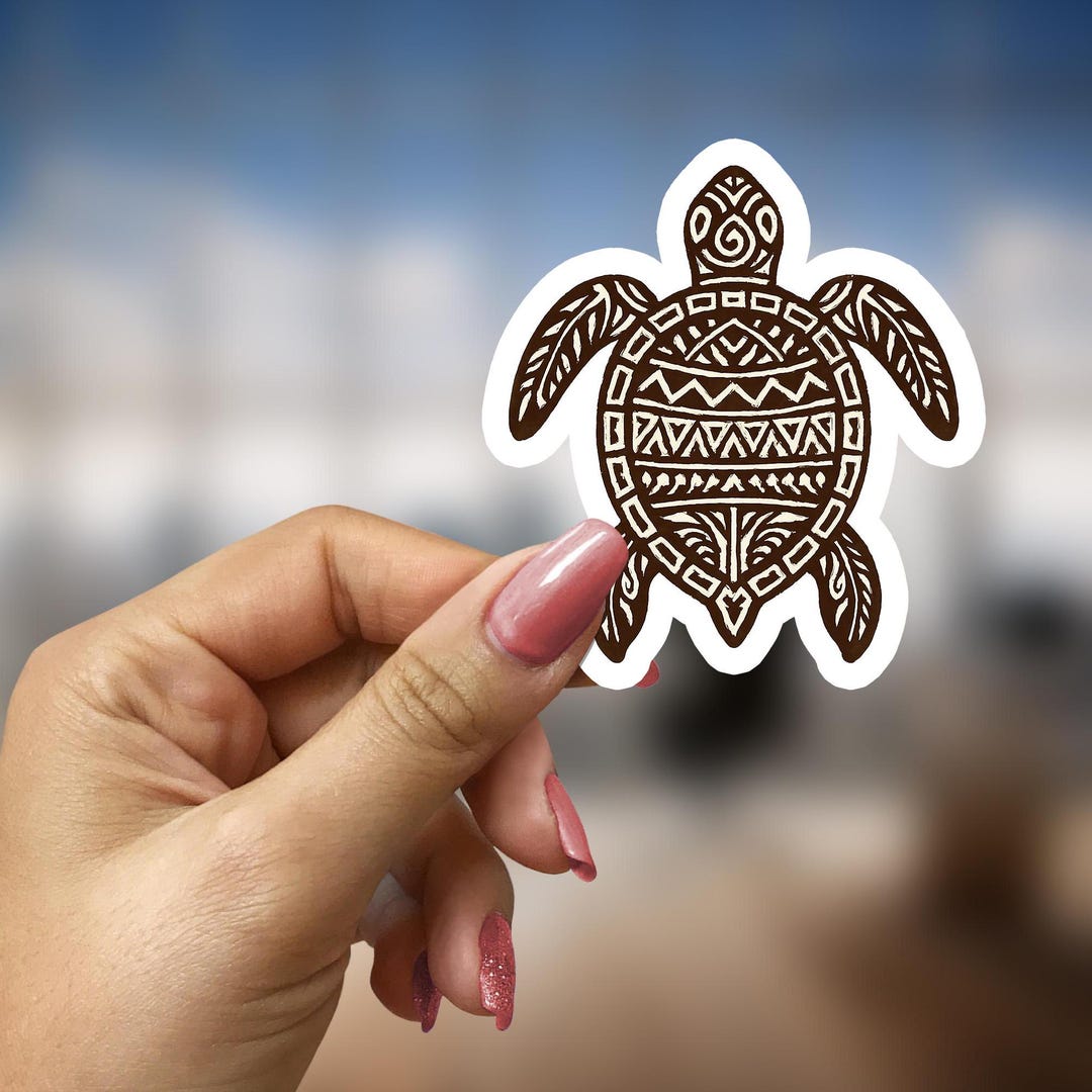 Hawaiian Turtle Sticker Gift for Island Culture Lover Traditional ...