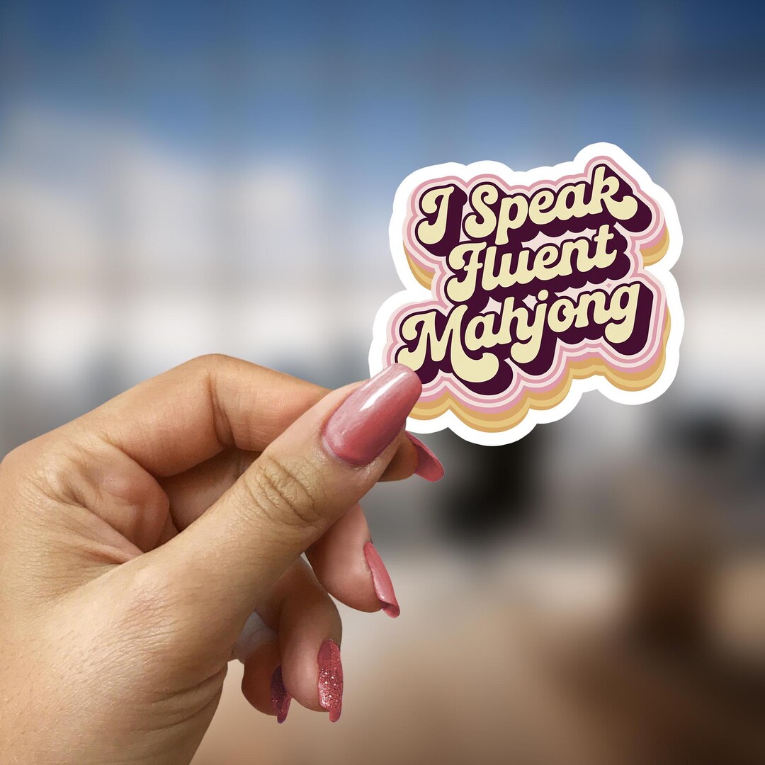 Retro Mahjong Sticker Vintage Mahjong Enthusiast Gift Computer Decal I ...