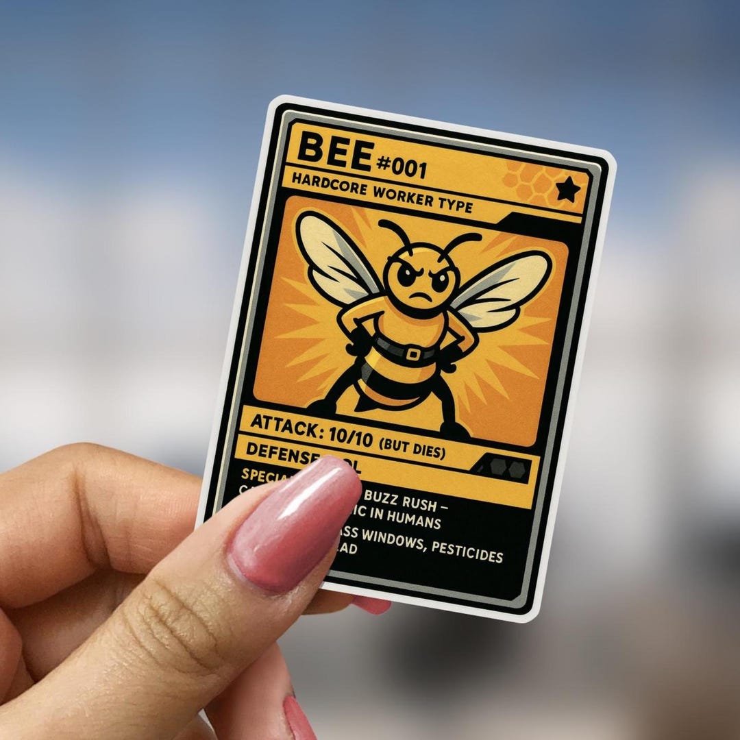 Bee Card Sticker Gamer Gift Funny Beekeeper Vinyl Decal for Video Game ...