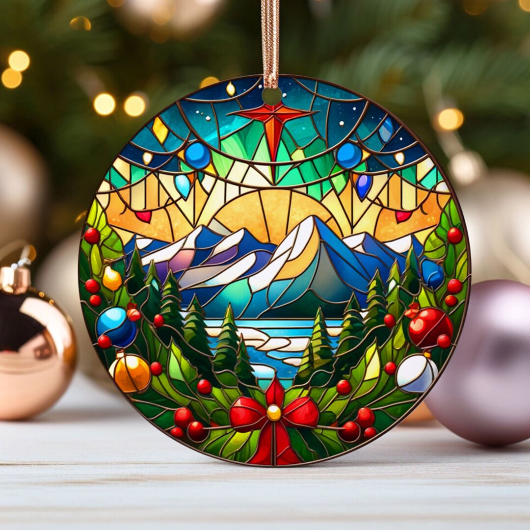Stained Glass Looking Alaska Ornament Elegant Alaska Map Ornament ...