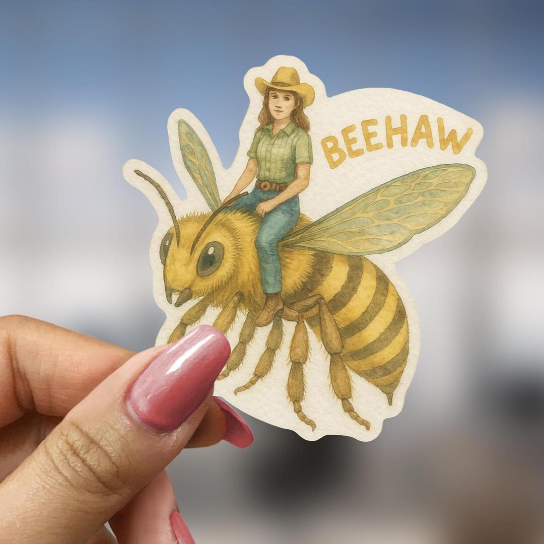 Beehaw Sticker Funny Cowgirl Bee Rodeo Gift for Beekeeper Western ...