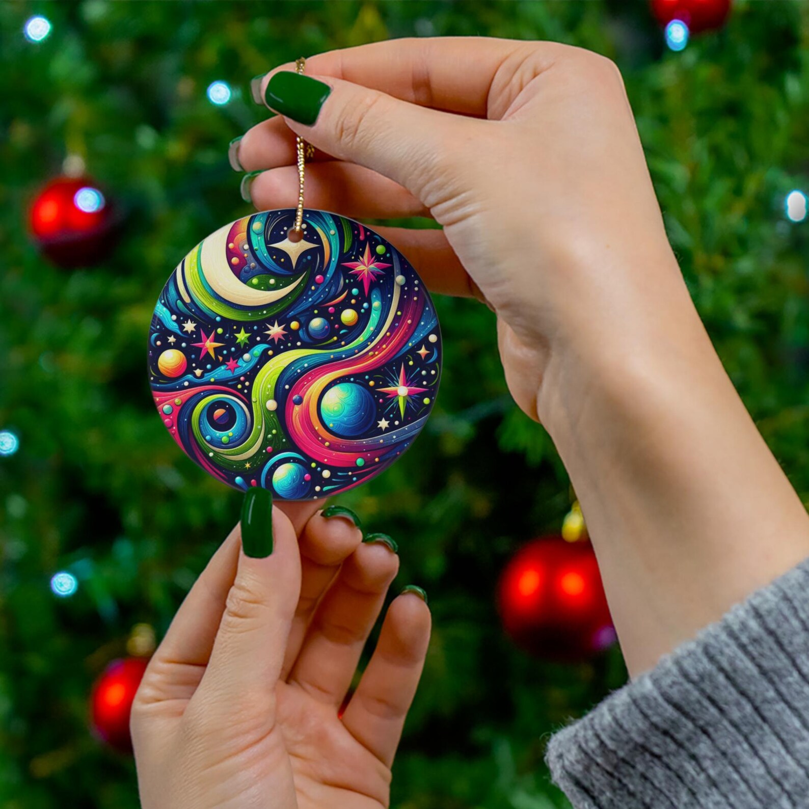 Cosmic Star Pattern Ornament Celestial Christmas Decor for Astrology ...