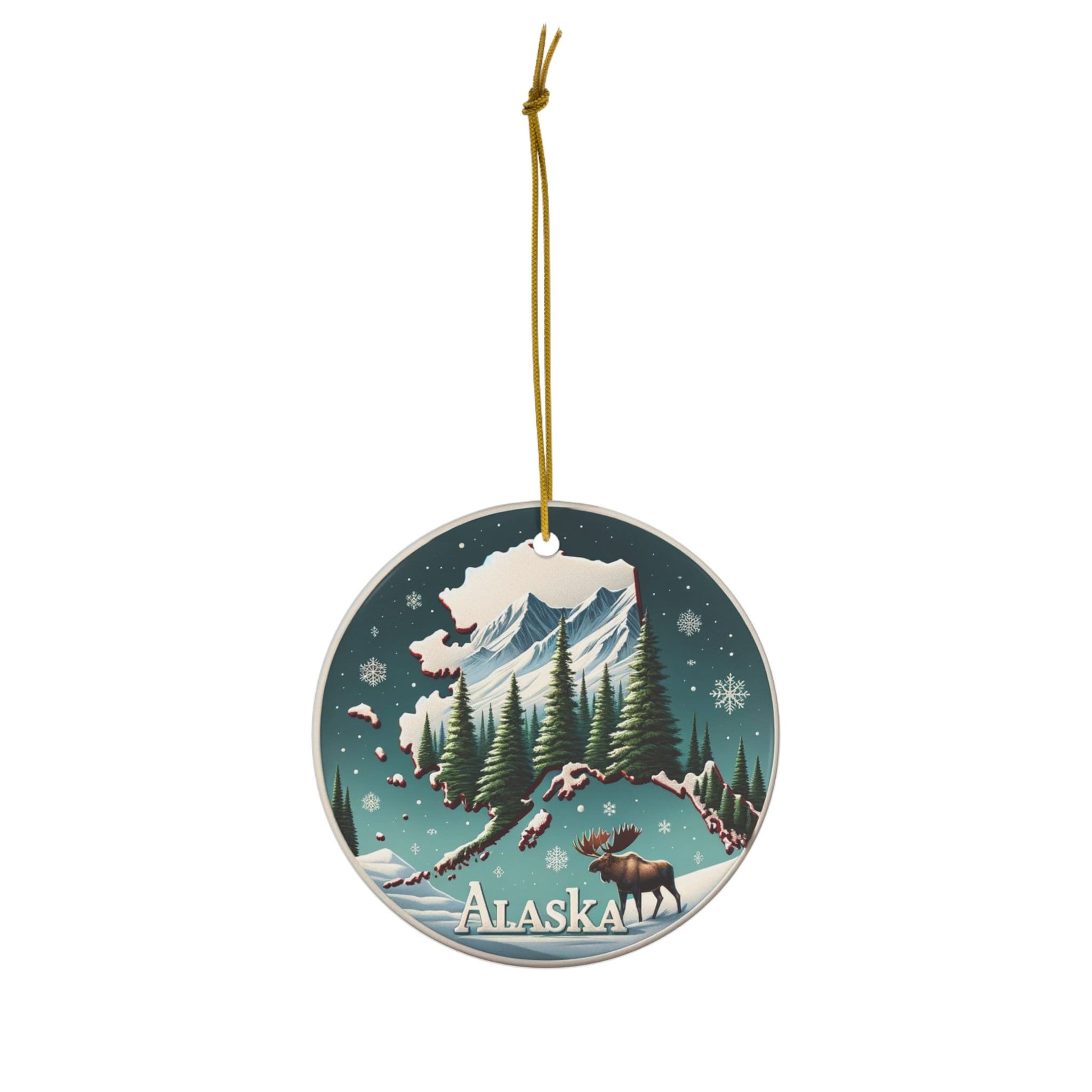 Alaska Ornament Elegant Alaska Map Ornament Christmas America Ornament ...