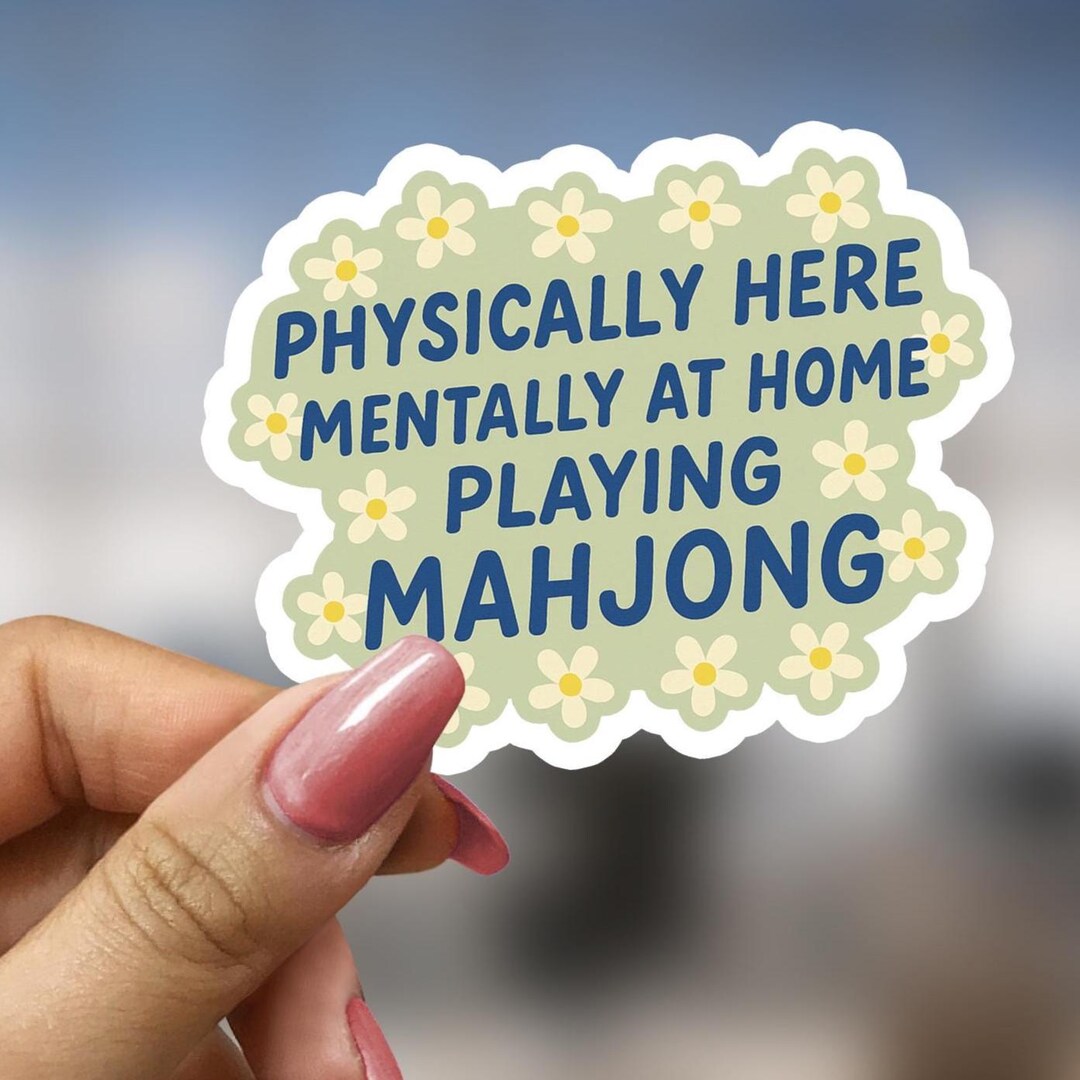 Mahjong Sticker Gift for Mom Grandma Aunt Mahjong Tile Decal Game Night Accessory Mahjongg ...