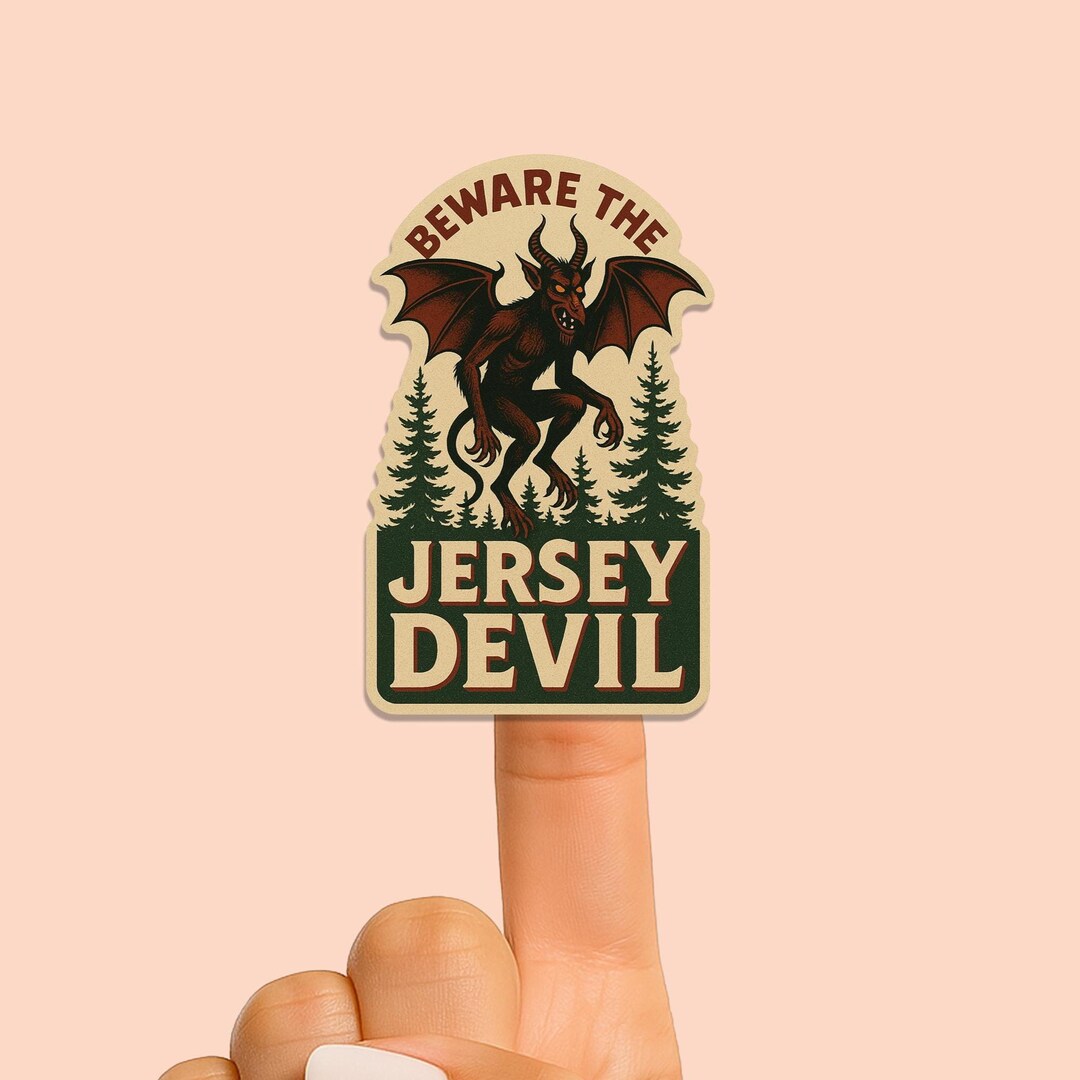 Jersey Devil Cryptid Sticker Gift for Cryptozoology Mythical Creature Decal New Jersey Folklore ...