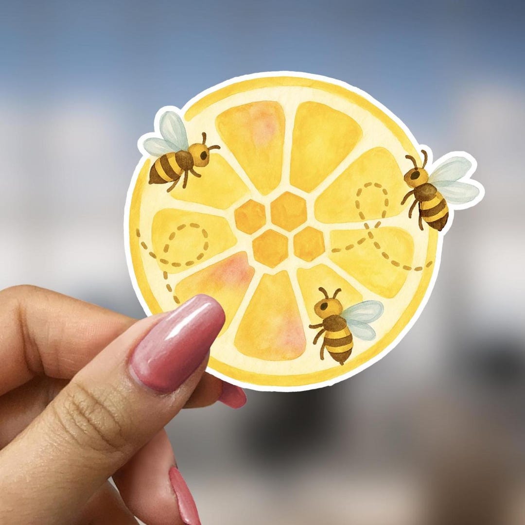 Bee Lemon Sticker Gift for Beekeeper Gardener Herbalist Cottagecore ...