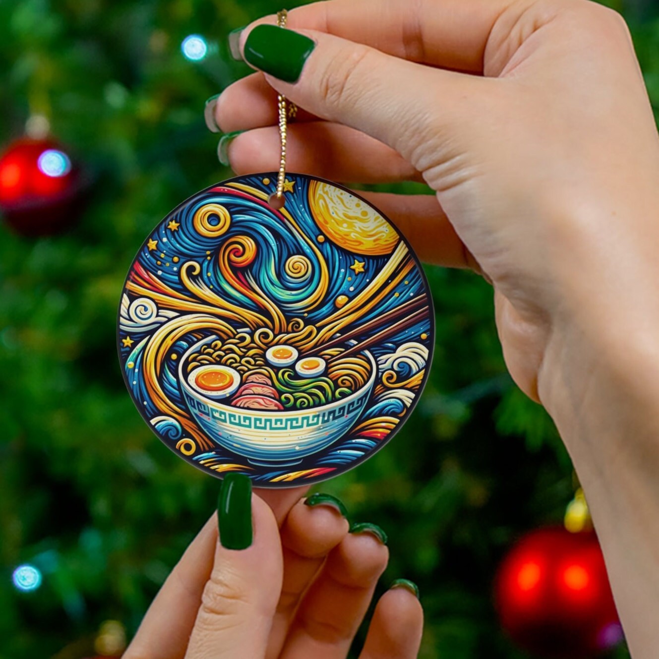 The Starry Night Ornament Ramen Ornament Ramen Bowl Christmas Tree ...