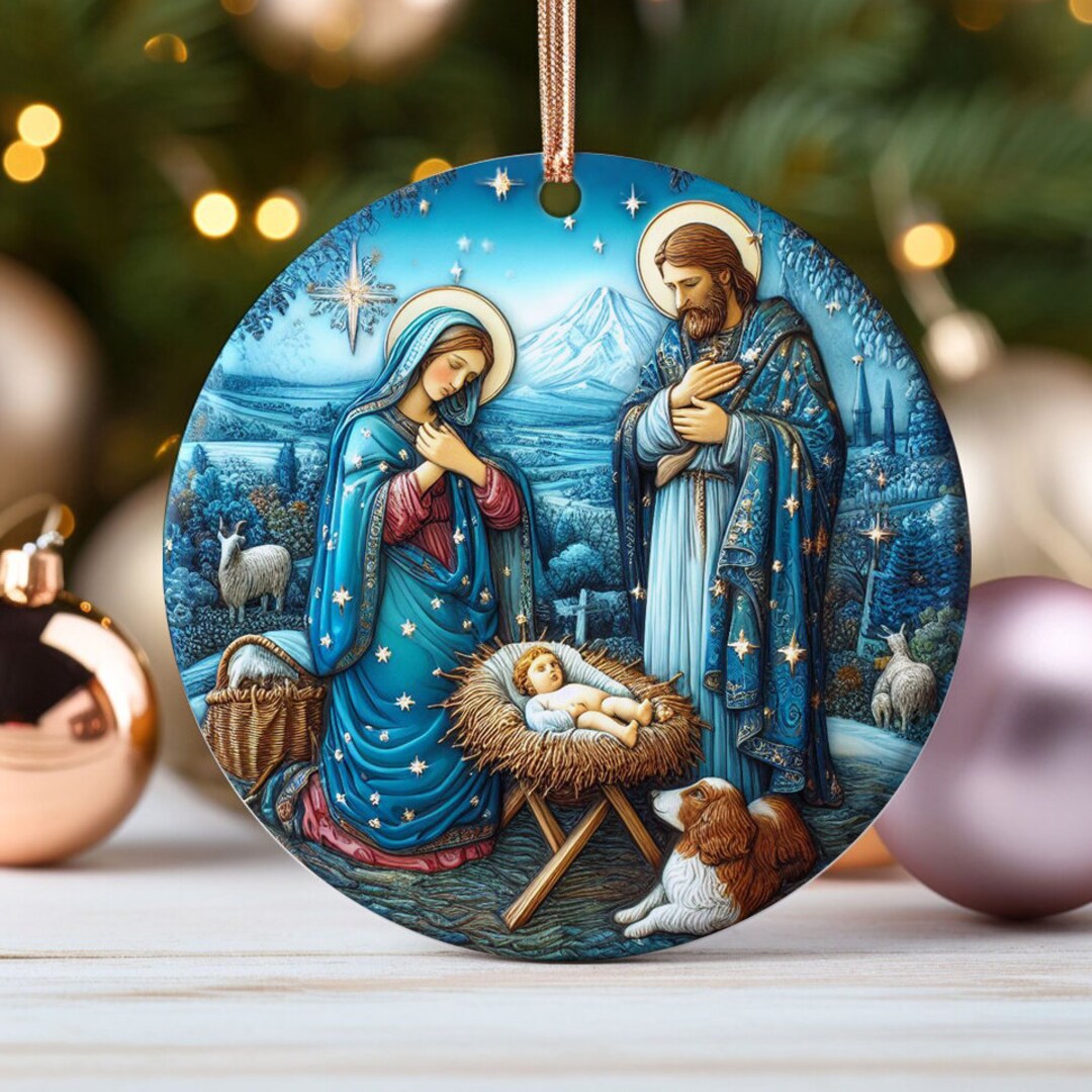 Elegant Christmas Ornament Baby Jesus Tree Decor Mother Mary Xmas ...