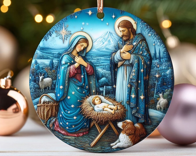 Mary and Jesus Christian Christmas Tree Ornament, Christ-centered ...