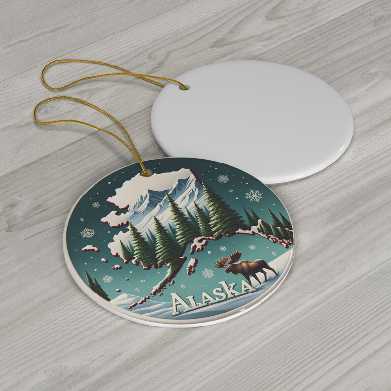 Alaska Ornament Elegant Alaska Map Ornament Christmas America Ornament ...