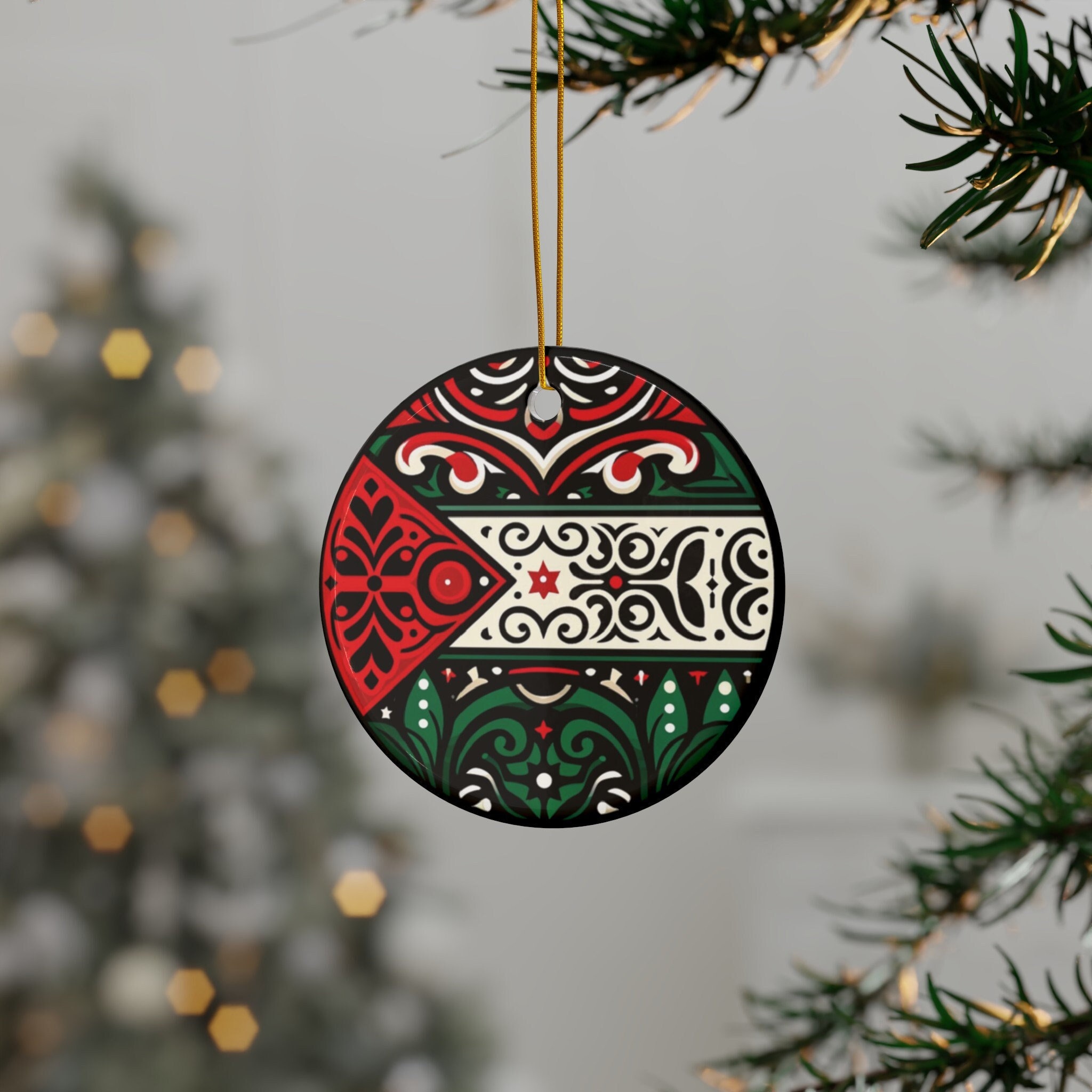 Ornament 2024 of Palestine Home Decor Ornament Gifts Round Ceramic for ...