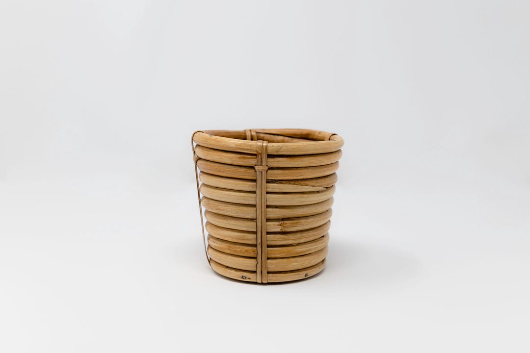 Handwoven Tapered Cane Planter | Cachepot for Orchids, Indoor Plants ...