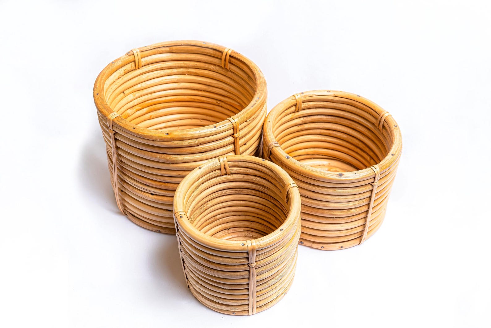 Classic Cane Cachepot | Elegant Indoor Rattan Garden Planter for ...