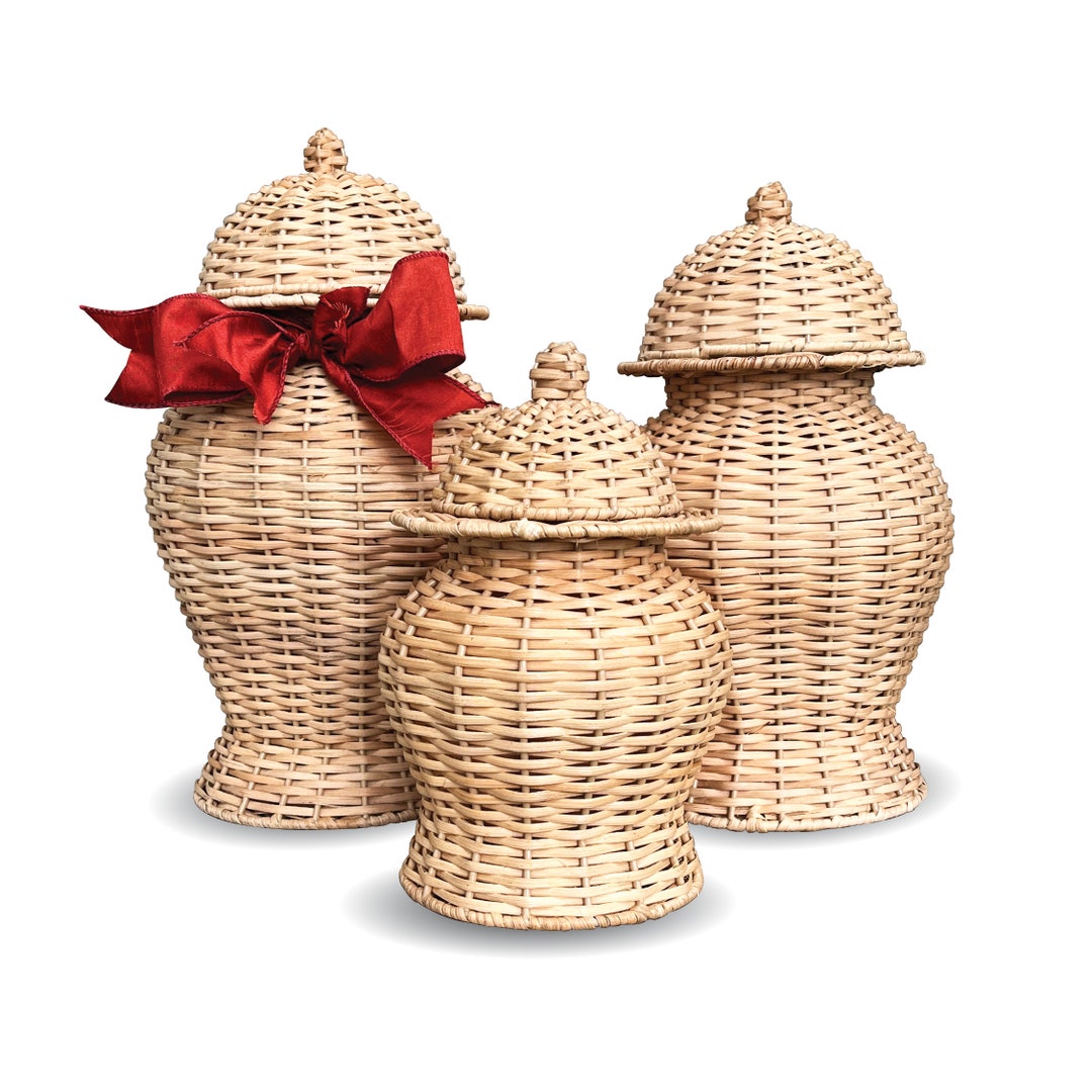 Wicker Temple Jar Ginger Jar - Etsy