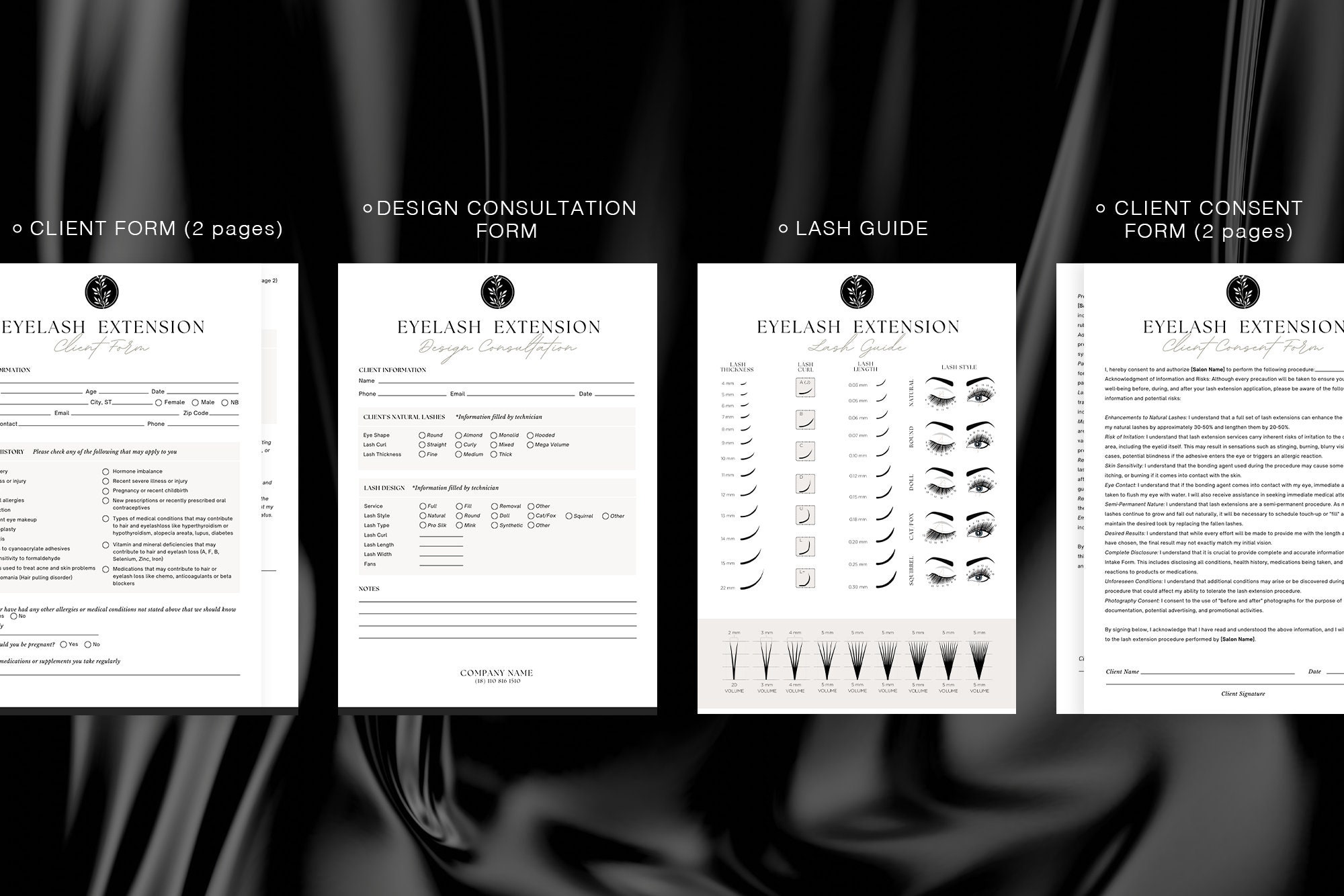 Eyelash Extension Forms Editable Lash Consent Canva Templates - Etsy