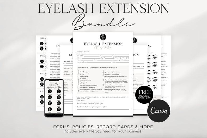 Eyelash Extension Forms Editable Lash Consent Templates Lash - Etsy ...