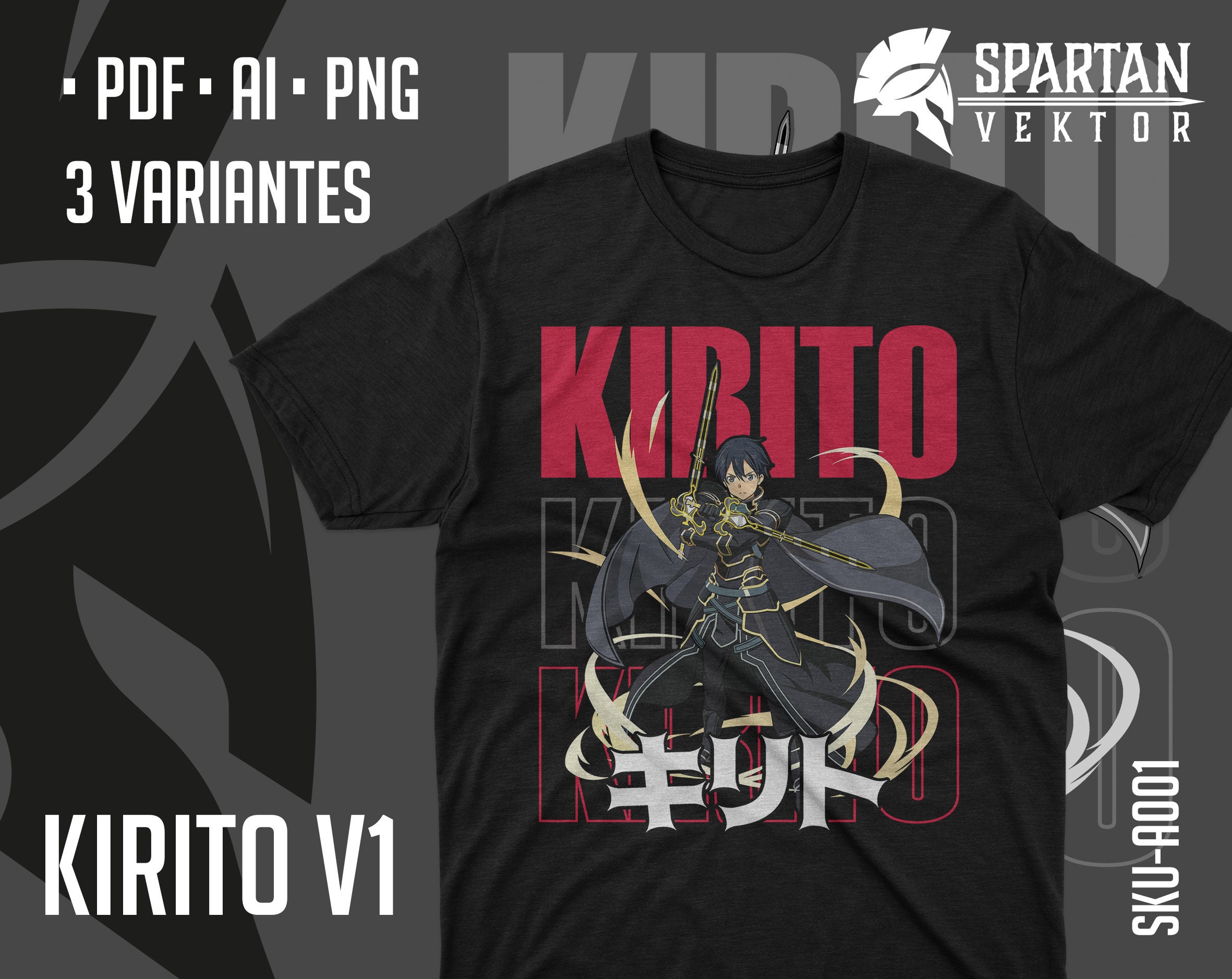 Anime Premium Vector | Kirito | PDF & AI | 3 Variants - Etsy