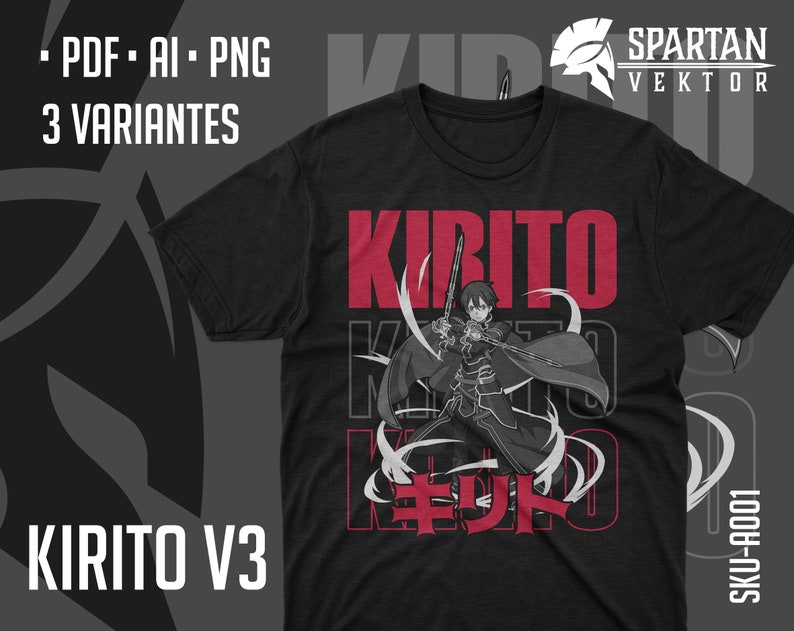 Anime Premium Vector | Kirito | PDF & AI | 3 Variants - Etsy