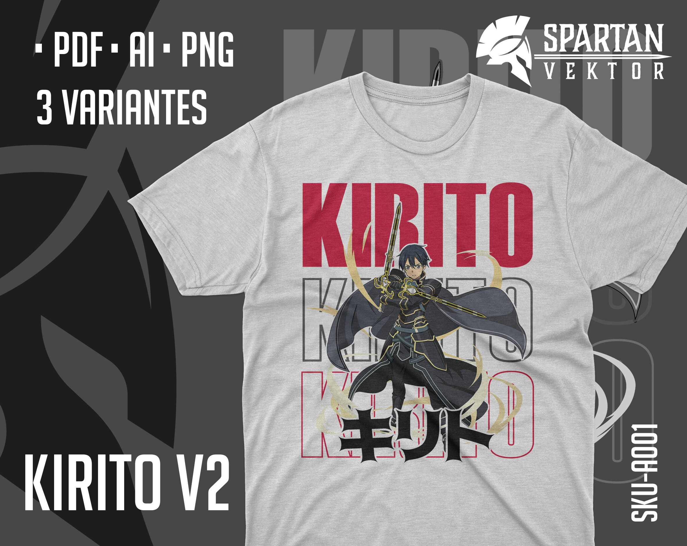 Anime Premium Vector | Kirito | PDF & AI | 3 Variants - Etsy