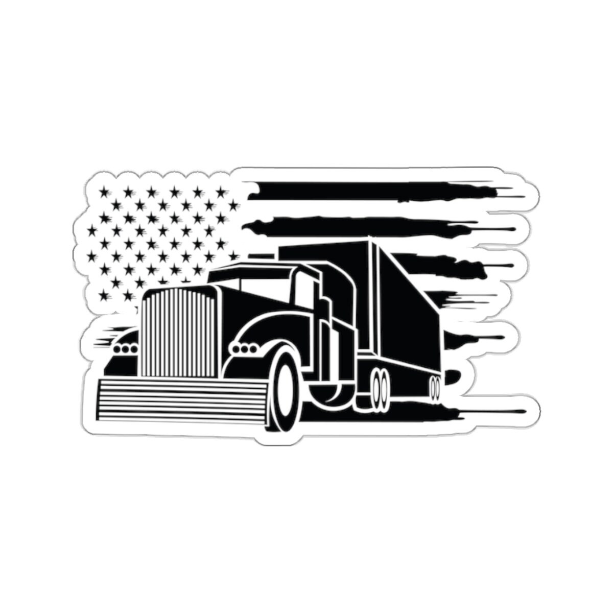 18 Wheeler American Flag Sticker - Etsy