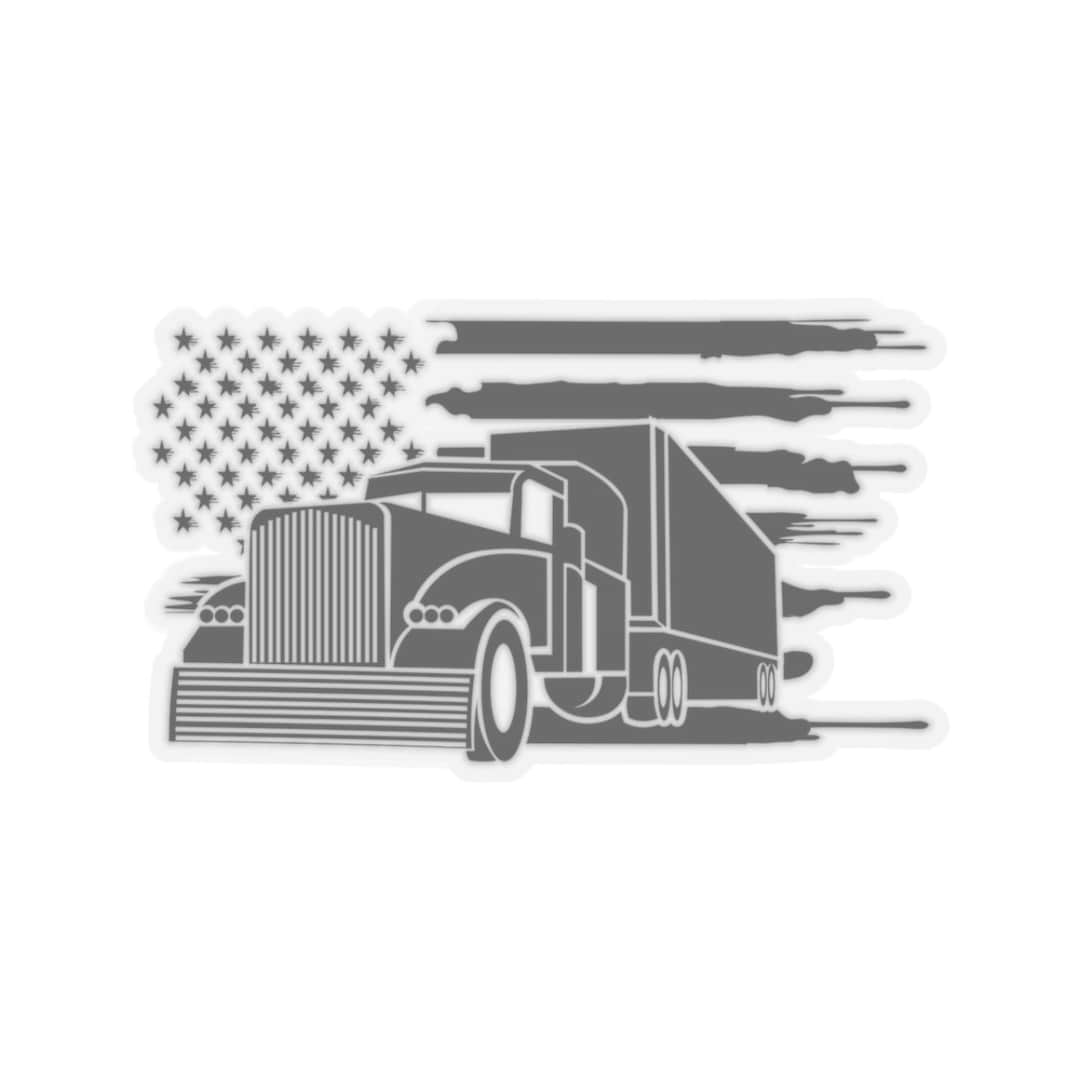 18 Wheeler American Flag Sticker - Etsy