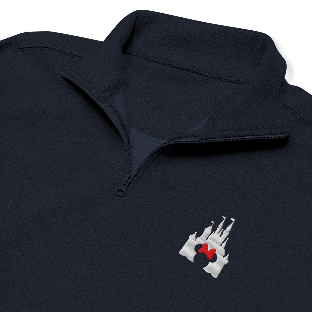 Hidden Minnie Cinderella's Castle Embroidered Quarter Zip Subtle Disney ...