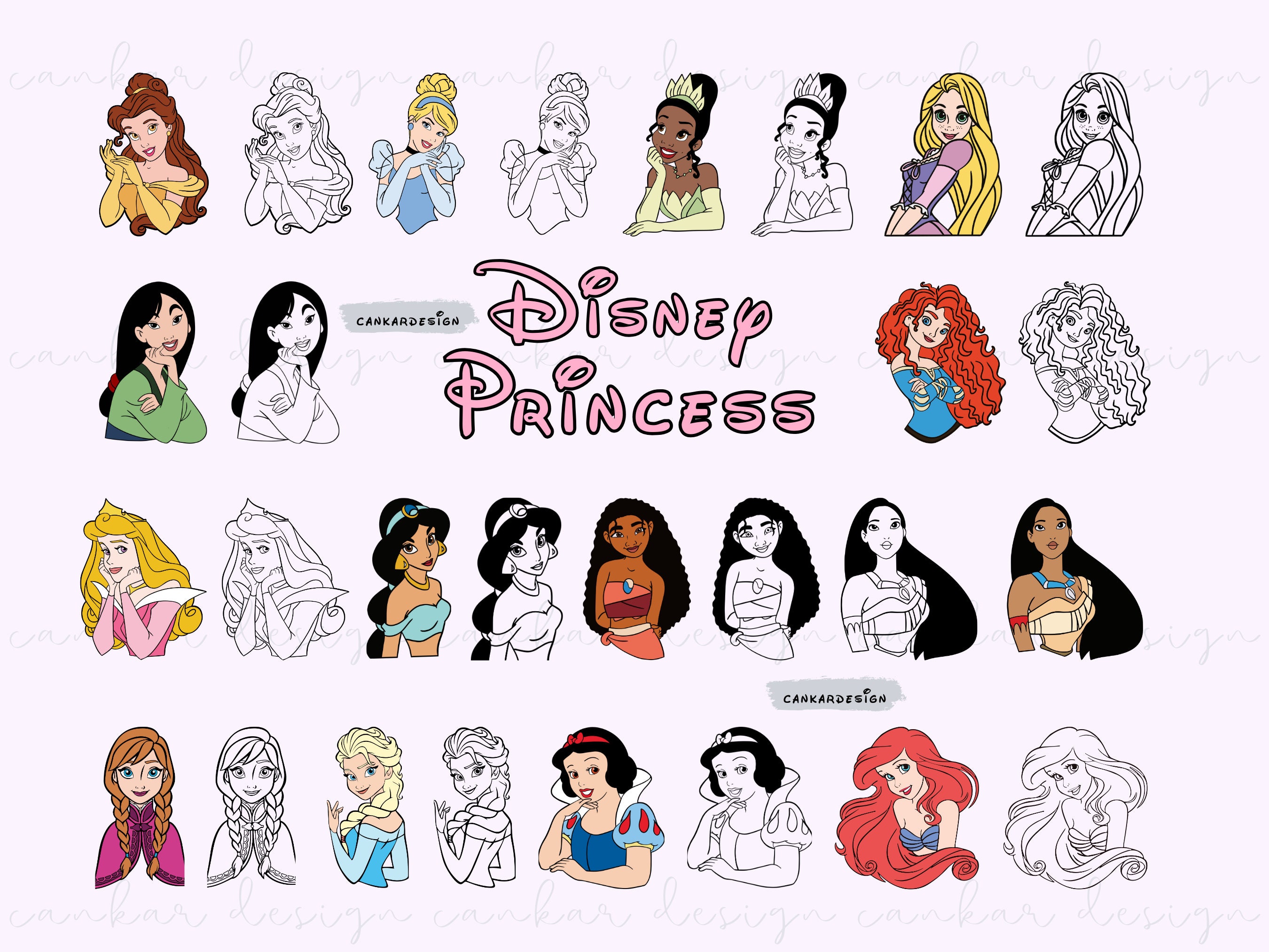 Princess Svg Bundle, Princess Silhouette Svg Files,bundle Princess ...